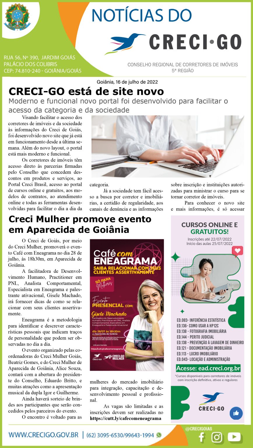 CRECI GO – Portal de Corretores de Imóveis do Estado de Goiás
