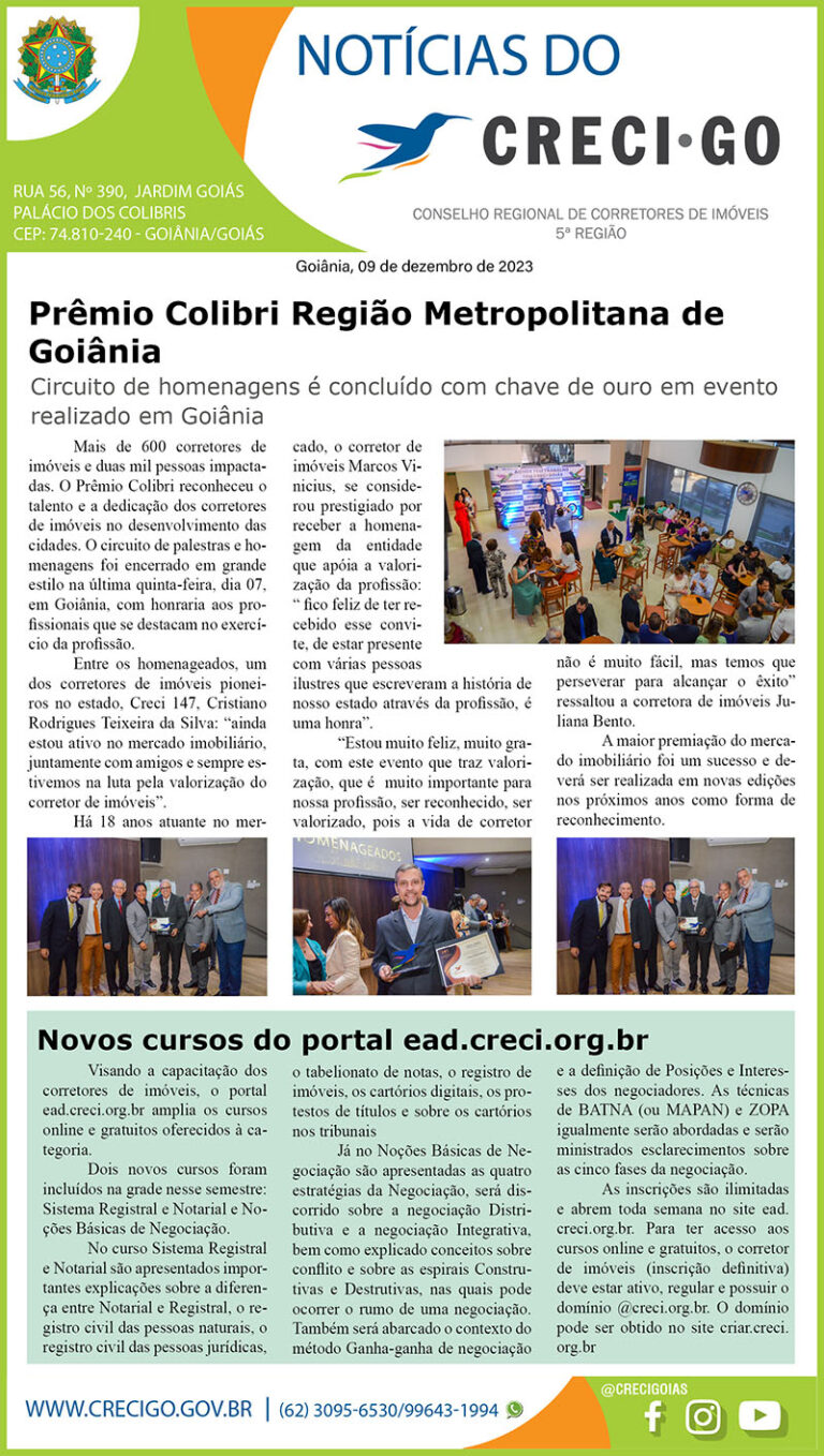 CRECI GO – Portal de Corretores de Imóveis do Estado de Goiás